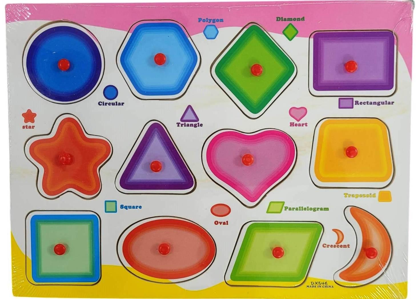 Wooden Shapes Puzzle for Kids – Interactive Educational Learning Toy
